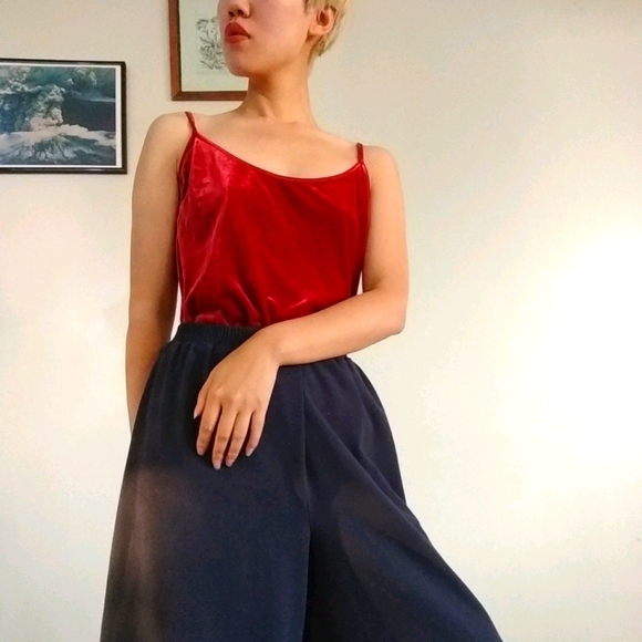 Vintage | Tops | Vintage Red Velvet Tank Top | Poshmark